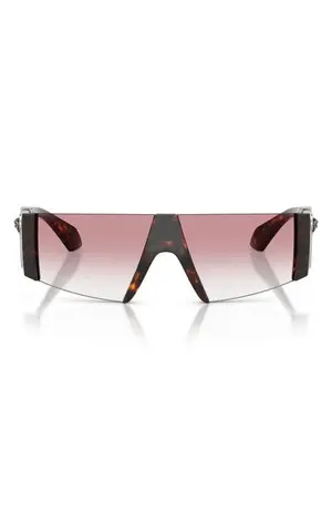 Versace Rimless Rectangular Sunglasses With Medusa Hardware - Havana/clear Gradient Pink