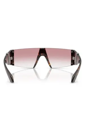 Versace Rimless Rectangular Sunglasses With Medusa Hardware - Havana/clear Gradient Pink