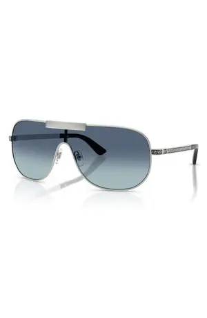 Versace Irregular Shield Sunglasses - Silver/blue Gradient Blue