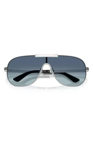 Versace Irregular Shield Sunglasses - Silver/blue Gradient Blue