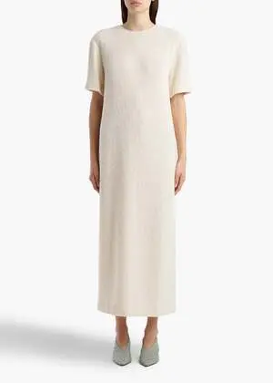 Khaite Webber Dress In English Twist Tweed - Natural