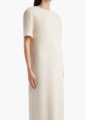 Khaite Webber Dress In English Twist Tweed - Natural