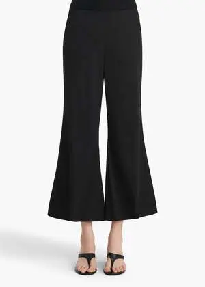 Khaite Walter Bell-leg Pants In Cotton Silk - Black