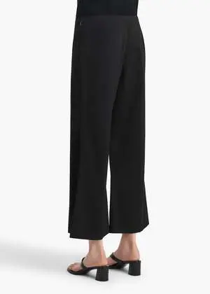 Khaite Walter Bell-leg Pants In Cotton Silk - Black