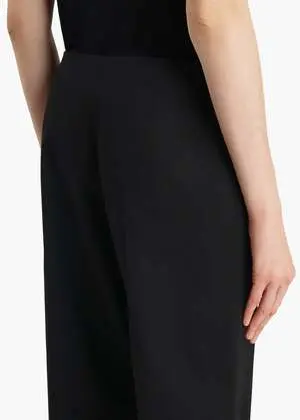 Khaite Walter Bell-leg Pants In Cotton Silk - Black