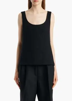 Khaite Parker Textured Cotton-rich Tweed Tank