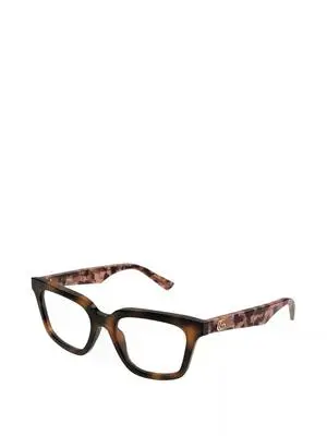Gucci Tortoiseshell-effect Rectangle-frame Glasses