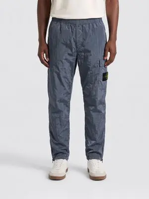 Stone Island Technical Fabric Cargo Trousers With Elasticated Waist - Blue