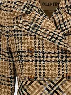 Valentino Garavani Plaid Double-breasted Jacket
