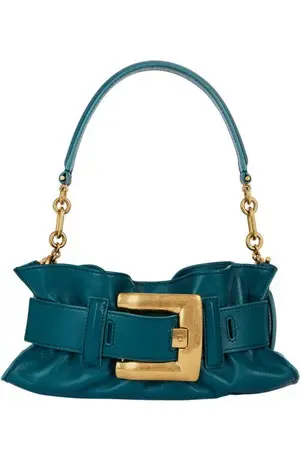 Balmain Mini Anthem Bag In Smooth Leather - Blue