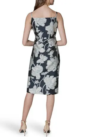 Donna Karan New York Floral Embroidered Sheath Cocktail Dress