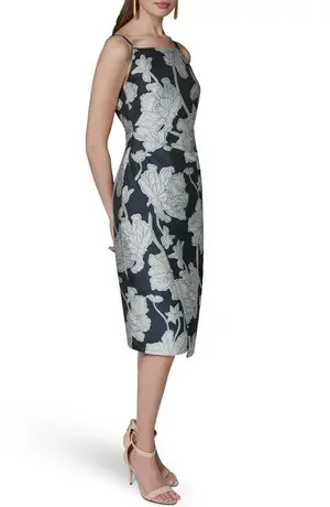 Donna Karan New York Floral Embroidered Sheath Cocktail Dress