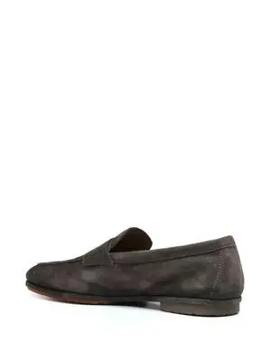 Santoni Suede Penny Loafers