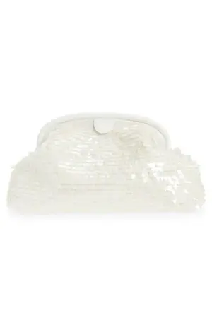 Stella McCartney Oversize Falabella Padded Soft Paillette Clutch With Chain