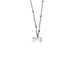 ISKRA Bone Pendant Necklace In Stainless Steel - Silver