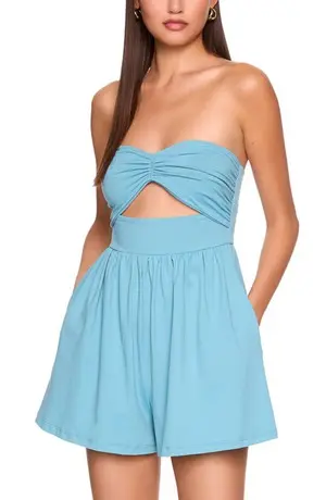 Susana Monaco Cutout Strapless Romper - Adriatic
