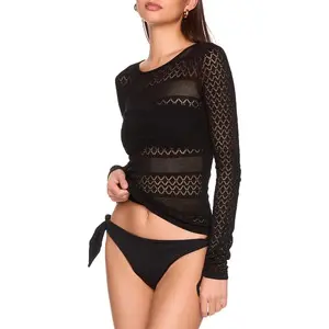 Susana Monaco Pointelle Knit Long Sleeve Sweater