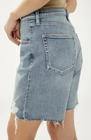 SILVER JEANS CO. Relaxed Raw Edge Denim Bermuda Shorts