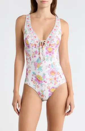 Rip Curl Half Moon Bay One-piece Swimsuit - Bone