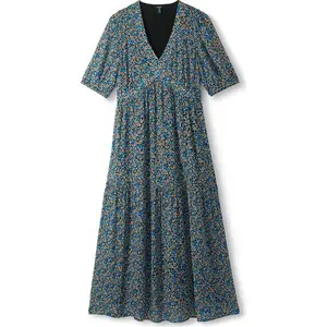 HATLEY Willow Mini Vines Tiered Dress - Black