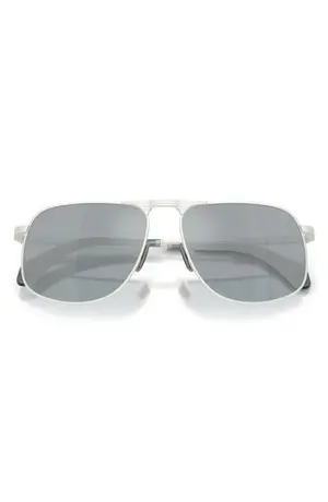 Moncler Vitessa Aviator Sunglasses - Silver/mirror Blue
