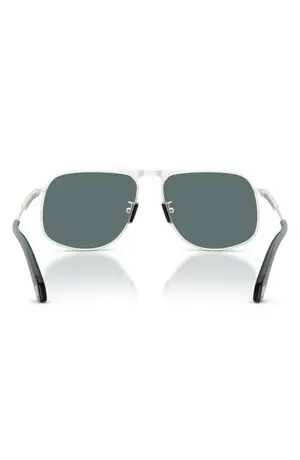 Moncler Vitessa Aviator Sunglasses - Silver/mirror Blue