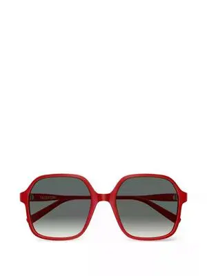 Valentino Garavani Vlogo Geometric-frame Sunglasses - Red
