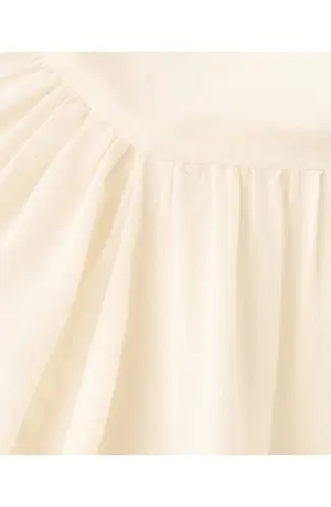 Mango Ruffle Balloon Sleeve Semisheer Top