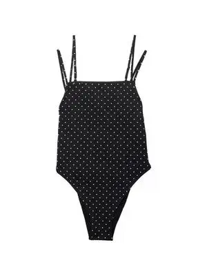 TOM FORD Polka-dot Square Neck One Piece Swimsuit - Black