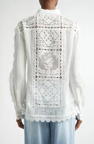 Zimmermann Aster Embroidered Lace And Eyelet Shirt