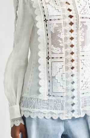 Zimmermann Aster Embroidered Lace And Eyelet Shirt