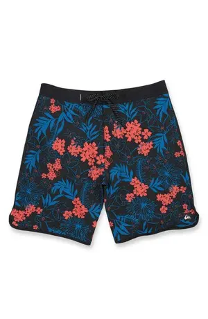 Quiksilver Board Shorts With Floral Print - Anthracite