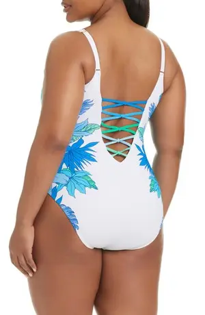 BLEU BY ROD BEATTIE Mio Lace Down One-piece Swimsuit - Cool