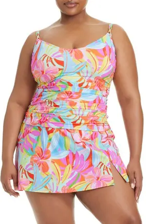 BLEU BY ROD BEATTIE High Waist Skirted Bikini Bottoms - Multi Pink
