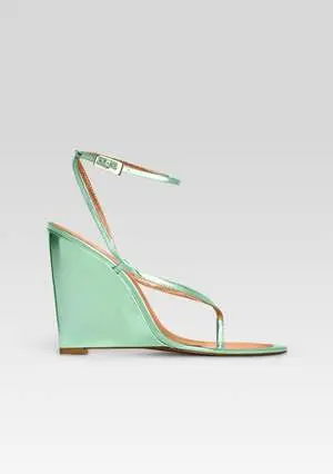 Retrofete Namby Wedge Metallic Sandals - Metallic Mint