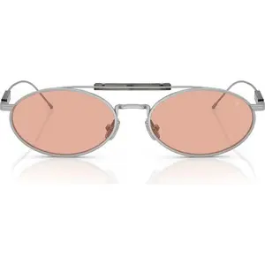 Brunello Cucinelli Round Frame Sunglasses - Silver/chestnut
