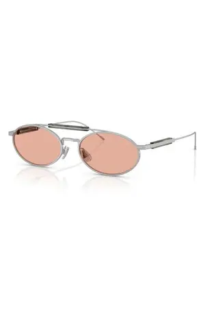Brunello Cucinelli Round Frame Sunglasses - Silver/chestnut