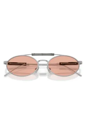 Brunello Cucinelli Round Frame Sunglasses - Silver/chestnut