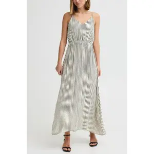 ICHI ICHI Stripe Maxi Dress With Open Back