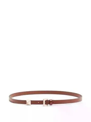 Valentino Garavani Shiny Calfskin Side Stud Belt - Brown