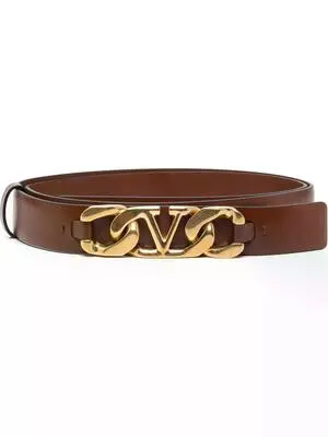 Valentino Garavani Vchain Leather Belt - Brown