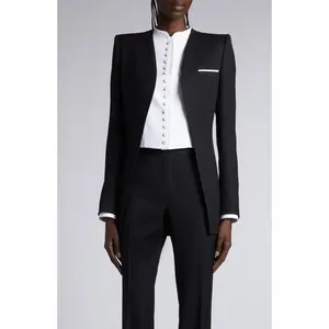 TOM FORD Sharp Shoulder Wool & Silk Panama Cutaway Jacket