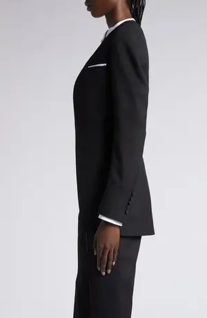 TOM FORD Sharp Shoulder Wool & Silk Panama Cutaway Jacket