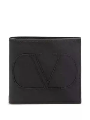 Valentino Garavani Vlogo Signature Xl Calfskin Leather Wallet - Black