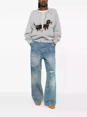 FOUND Distressed Patchwork Jeans