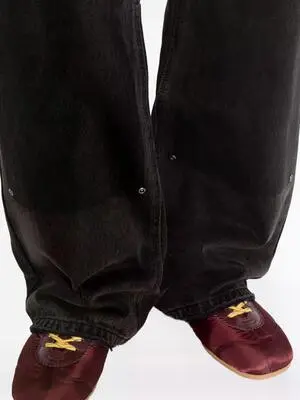 FOUND Rivet Embellished Wide-leg Jeans
