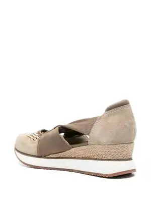 GIOSEPPO Darlington Perforated Suede Pumps - Neutrals