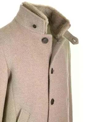 AL DUCA D’AOSTA 1902 Single-breasted Faux Fur Collar Coat