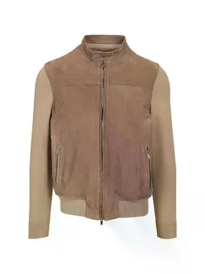 AL DUCA D’AOSTA 1902 Suede And Knit Zip-up Jacket
