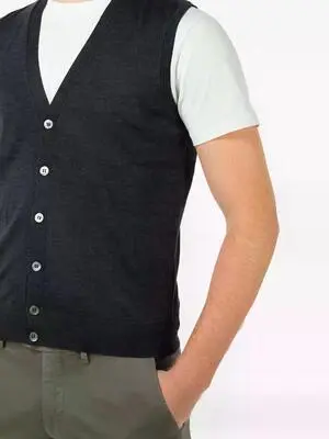 AL DUCA D’AOSTA 1902 V-neck Sleeveless Button-up Cardigan